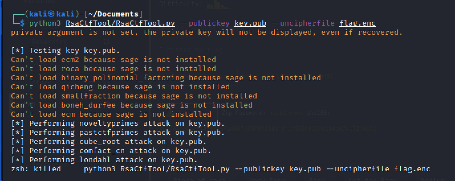 process killed - kali · Issue #150 · RsaCtfTool/RsaCtfTool · GitHub