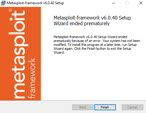 win10 installation error · Issue #15039 · rapid7/metasploit-framework · GitHub