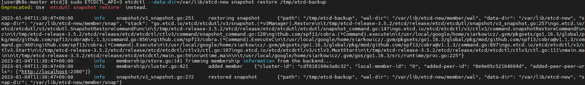 etcd 백업 및 복원하기