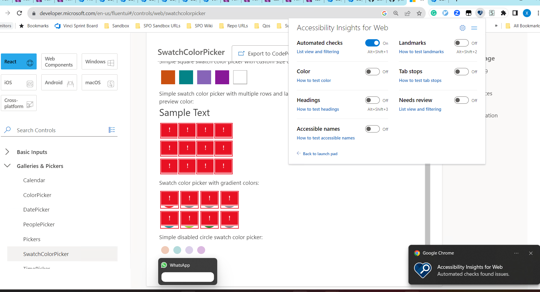 [Accessibility]: SwatchColorPicker add incorrect role="gridcell" on color cell if grid has ...