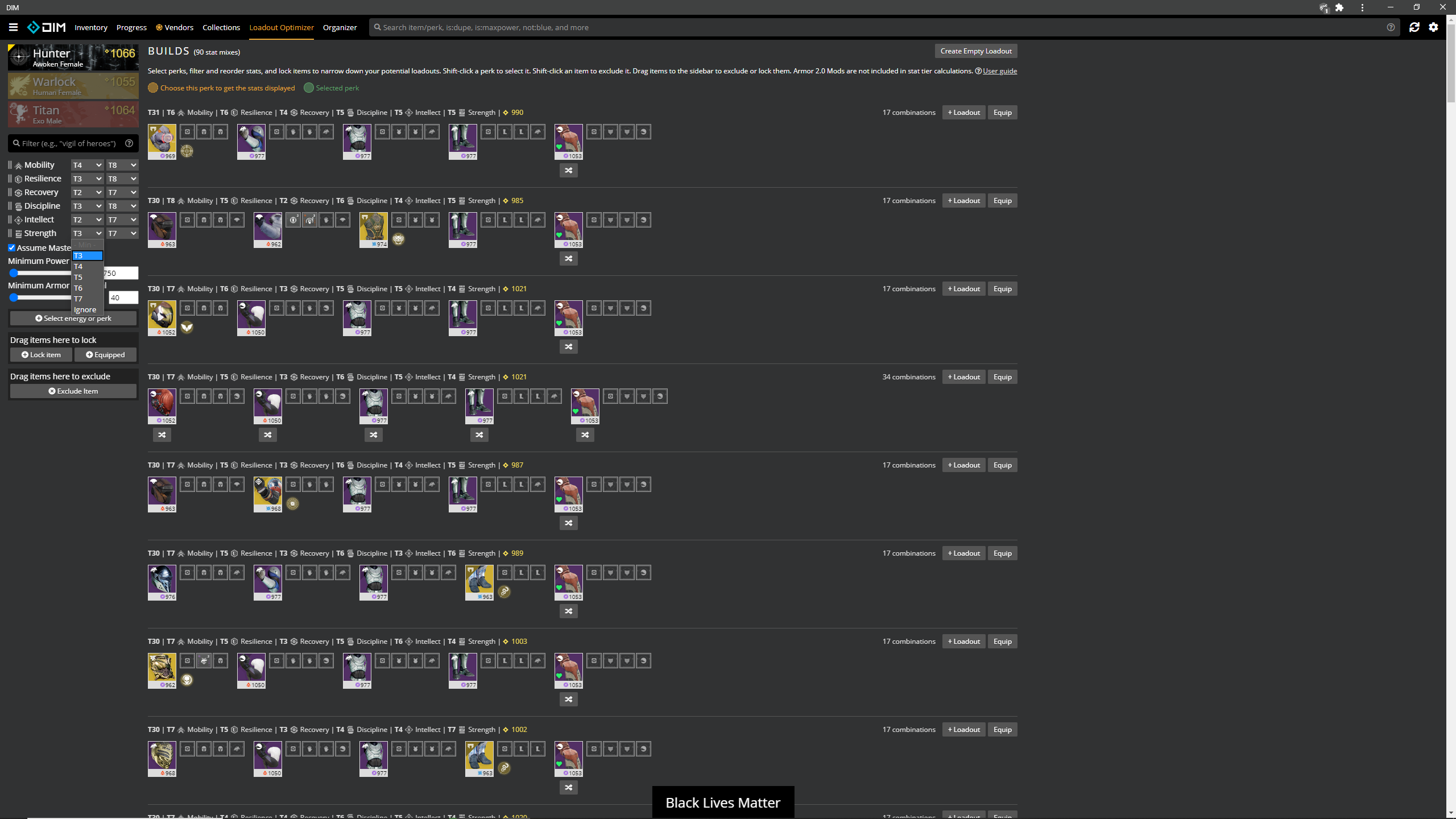 Loadout Optimizer Not Working Properly · Issue #5431 · DestinyItemManager/DIM · GitHub