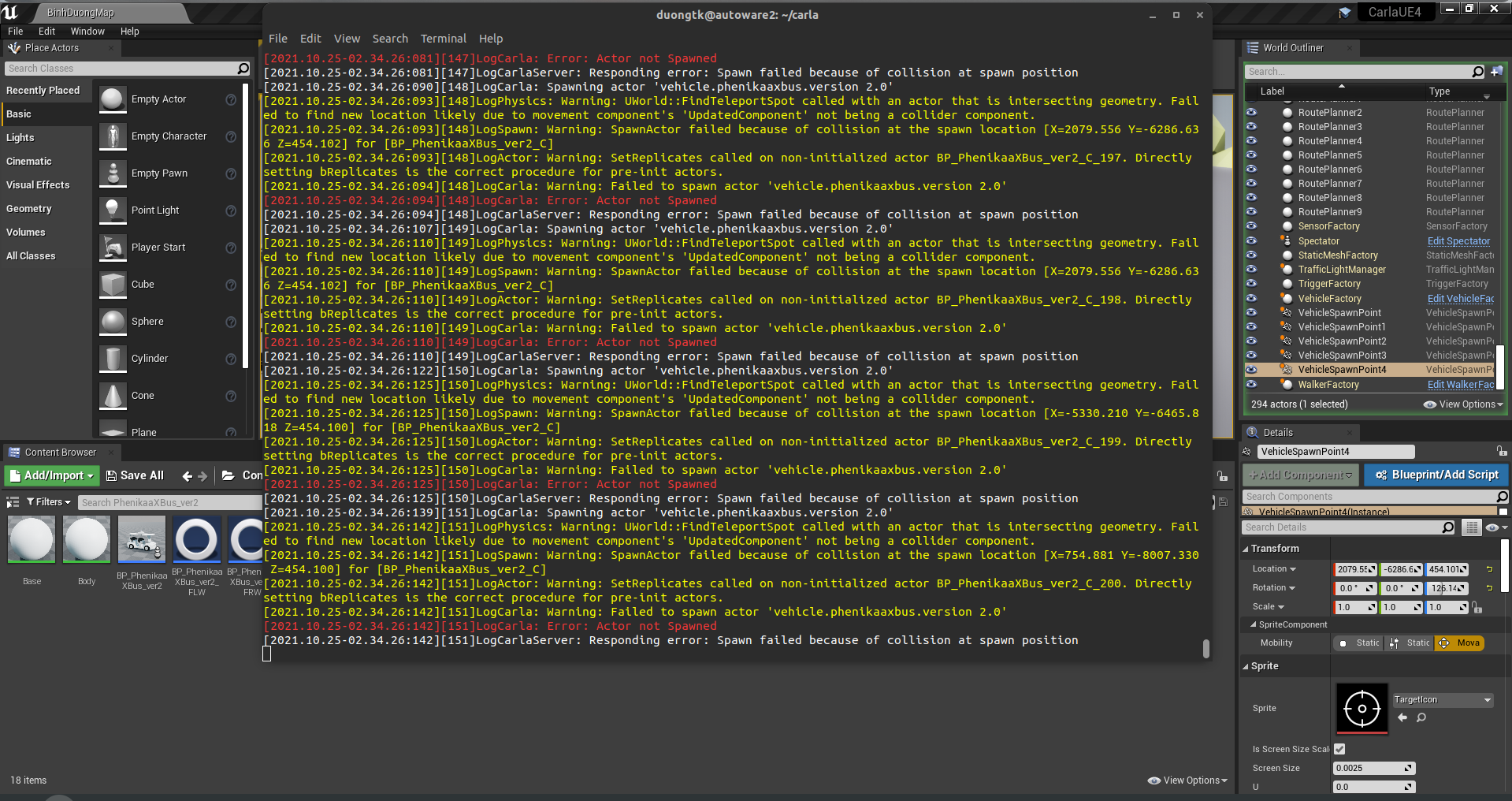 SpawnActor failed because of collision at the spawn location · Issue ...