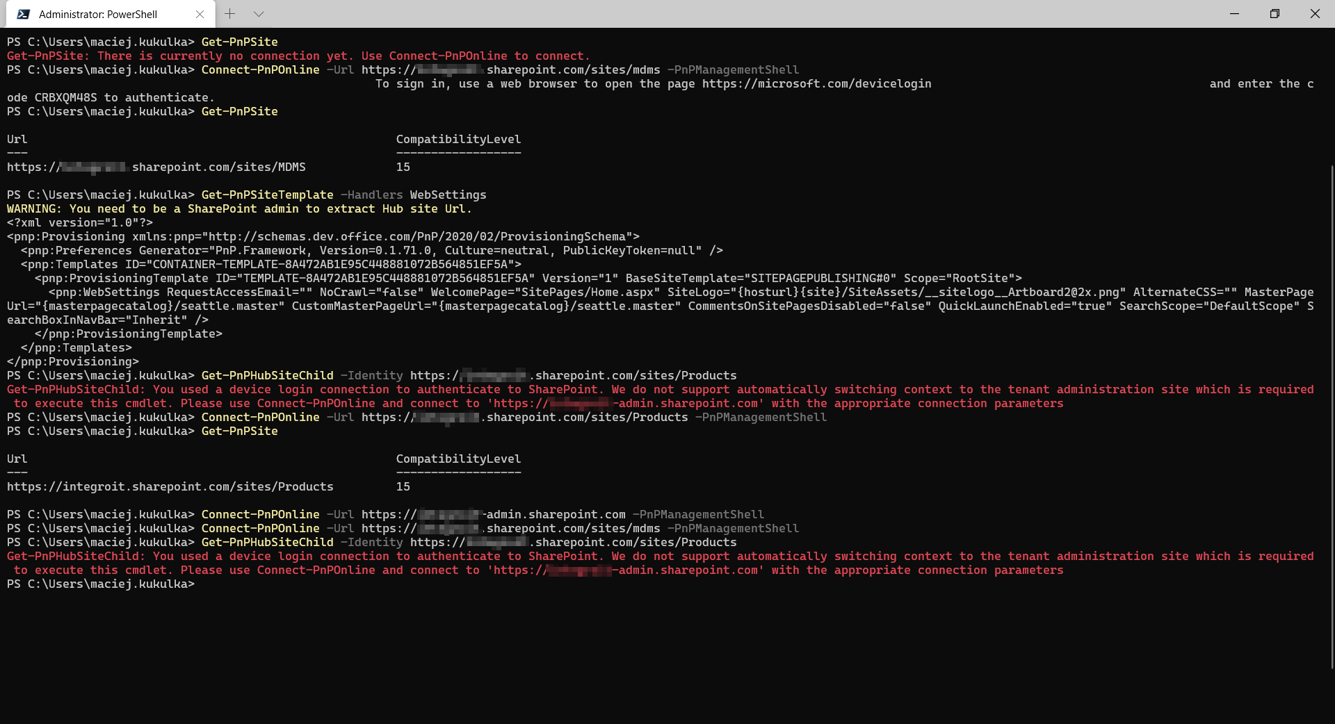 [BUG] Get an error when trying to export SiteTemplate to file .pnp · Issue #40 · pnp/powershell ...