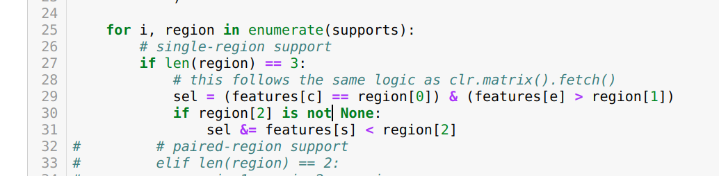 assign_supports doesn't support UCSC strings and deviates from "matrix ...