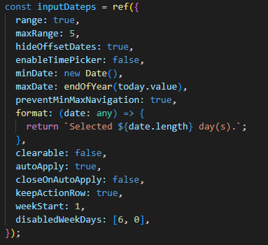 DisabledWeekDays mode does not exclude Weekend days · Issue #89 · Vuepic/vue-datepicker · GitHub