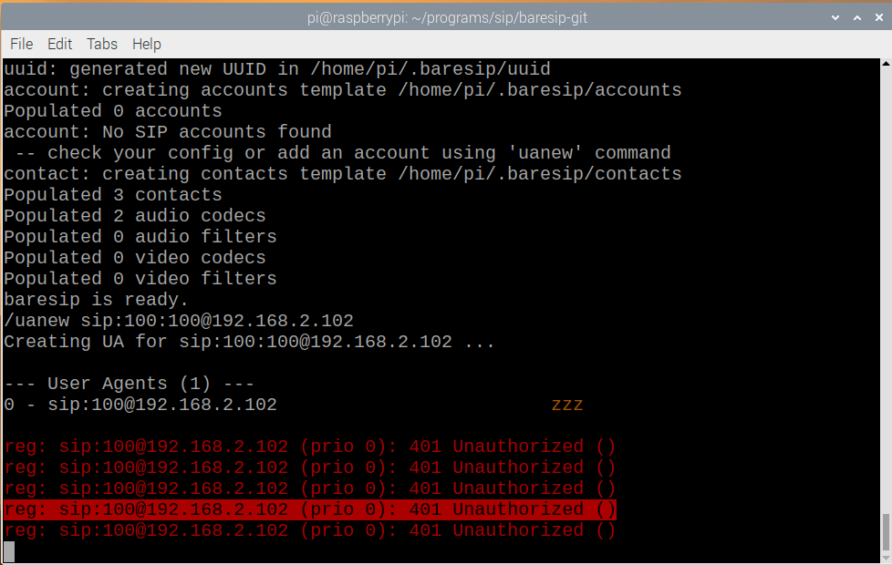 401 Unauthorized () · Issue #1582 · baresip/baresip · GitHub