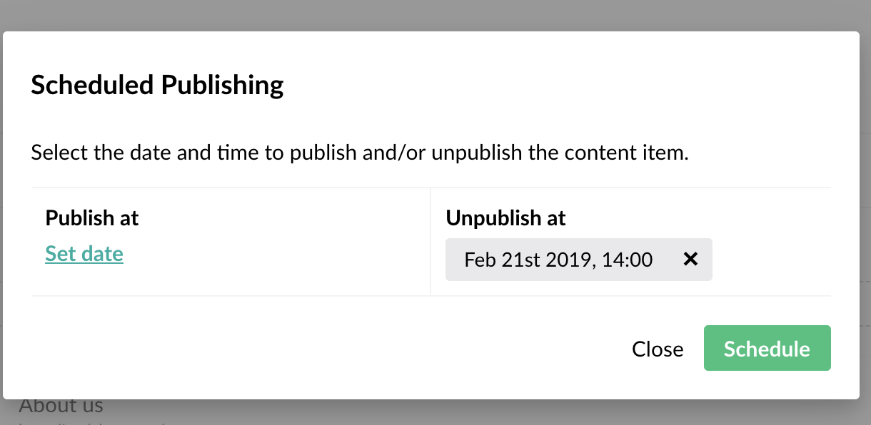 Turn set date button into a discrete action. · Issue #4669 · umbraco/Umbraco-CMS · GitHub