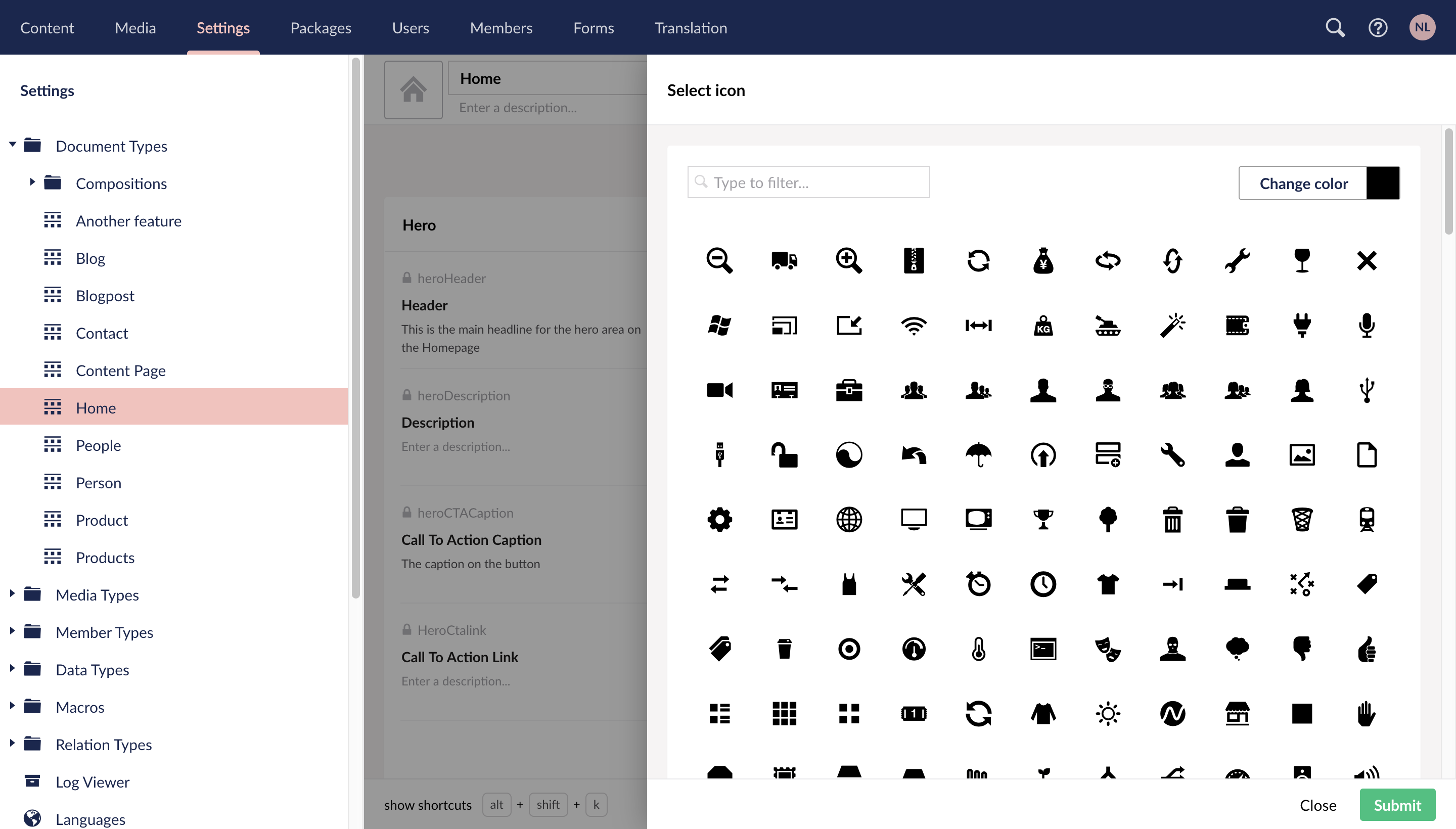 Create Color Picker Overlay for DocumentType Icon · Issue #7455 · umbraco/Umbraco-CMS · GitHub