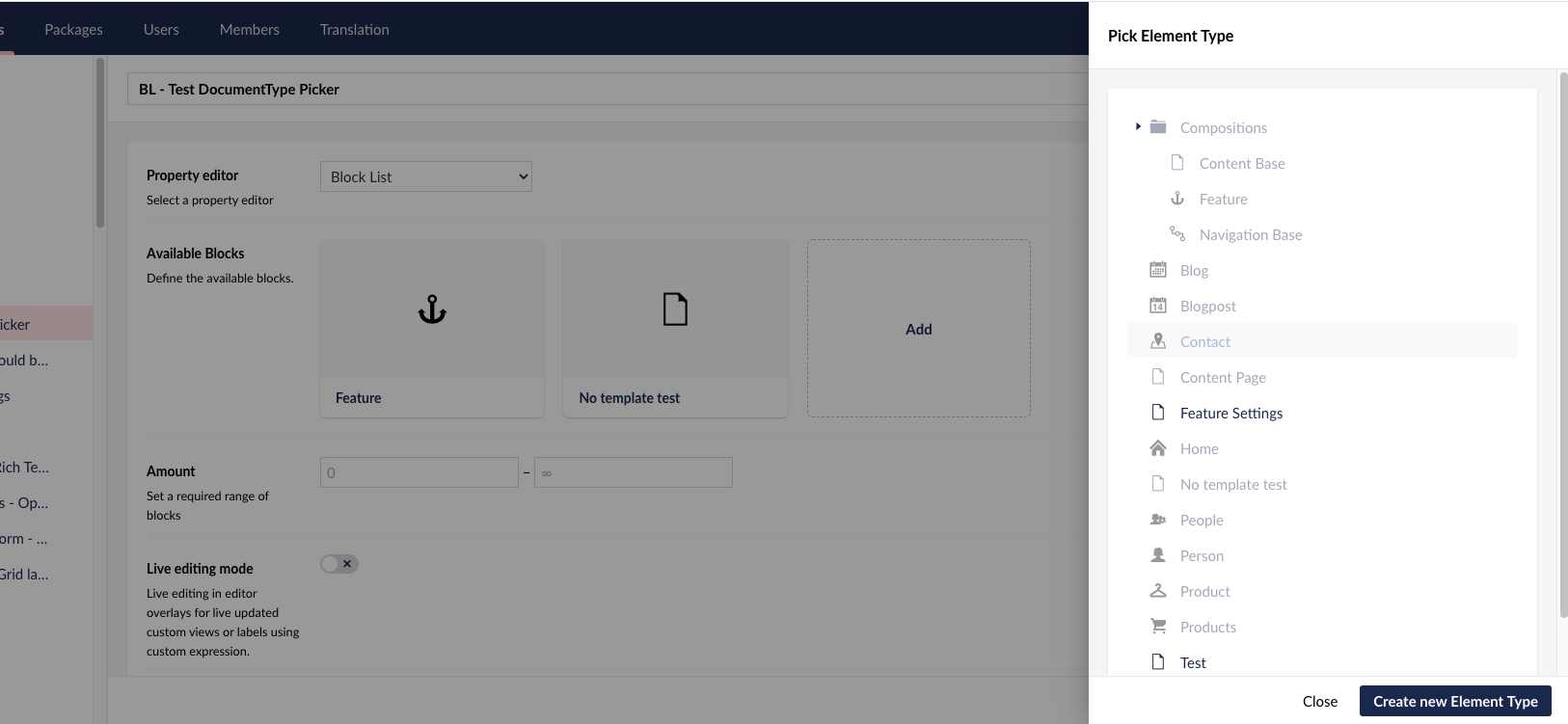 V8/feature/ab9079 use tree for element type pickers by nielslyngsoe ...
