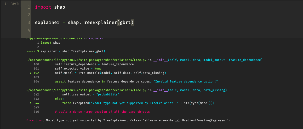 Exception Model Type Not Yet Supported By Treeexplainer · Issue 1379 · Shapshap · Github