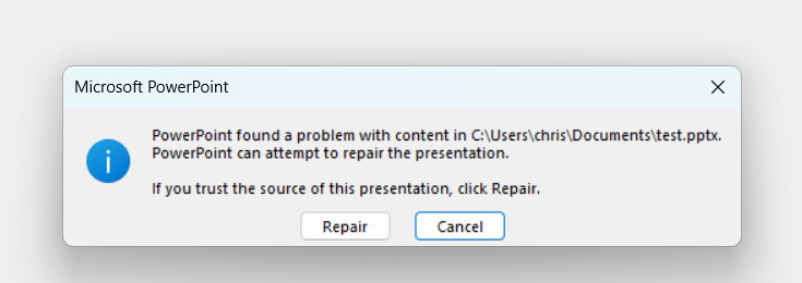 [PPTX] Reference doc with no footer on one template slide cause invalid ...
