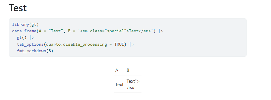 [quarto] disable_processing options should opt-out `fmt_markdown` specific output for quarto ...