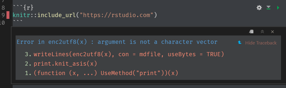 Error thrown in Rmd in document chunk output by `knitr::include_url` and `knitr::include_app ...