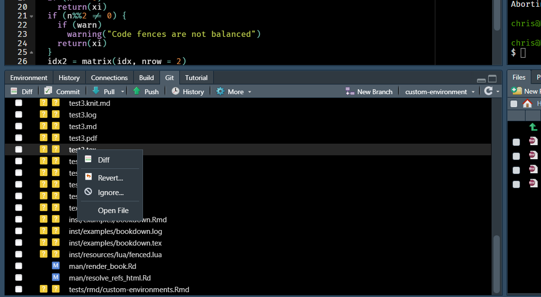 Contextual menu in git pane does not render correctly when put at the bottom · Issue #7859 ...