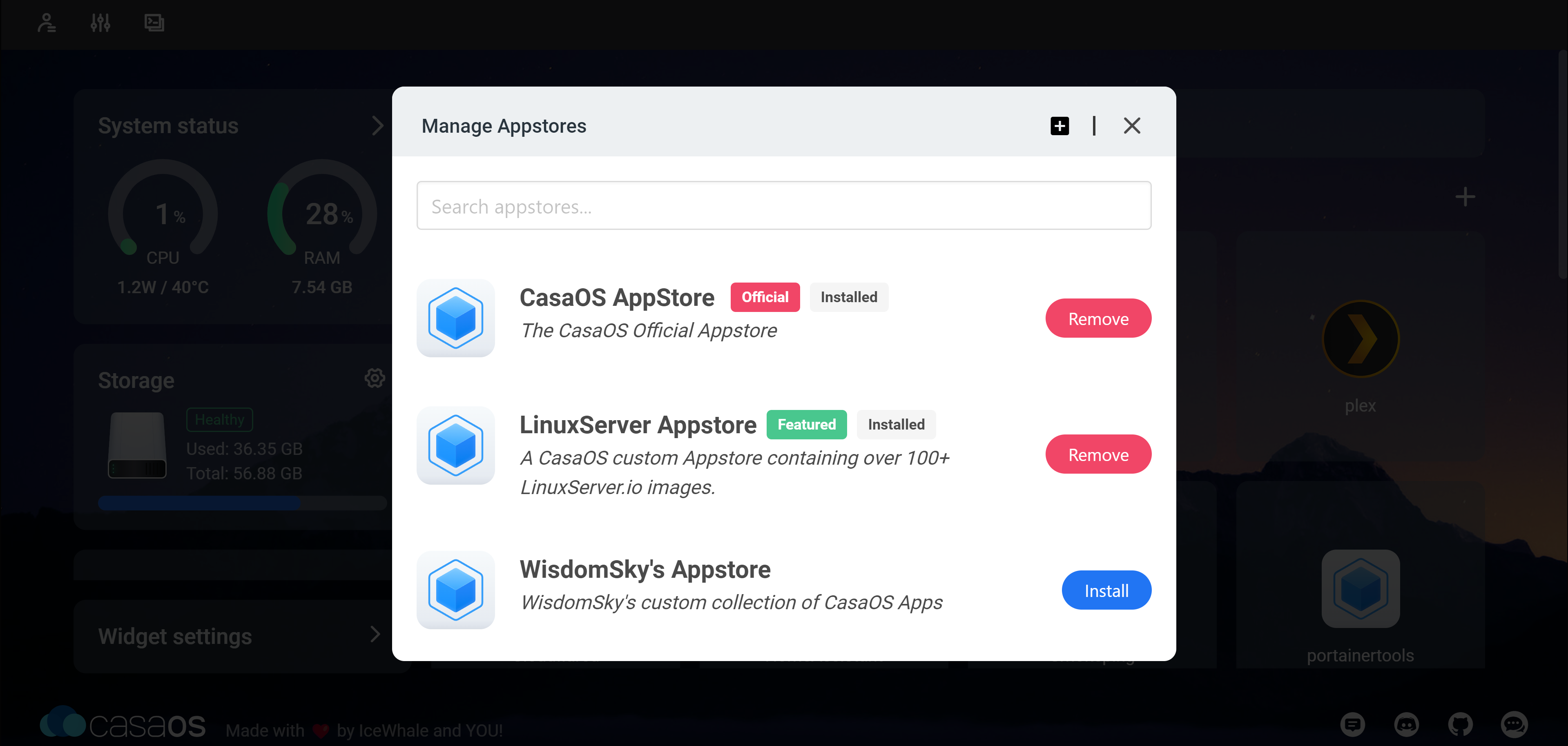 [Feedback] Managing Appstores from UI · Issue #1144 · IceWhaleTech/CasaOS · GitHub