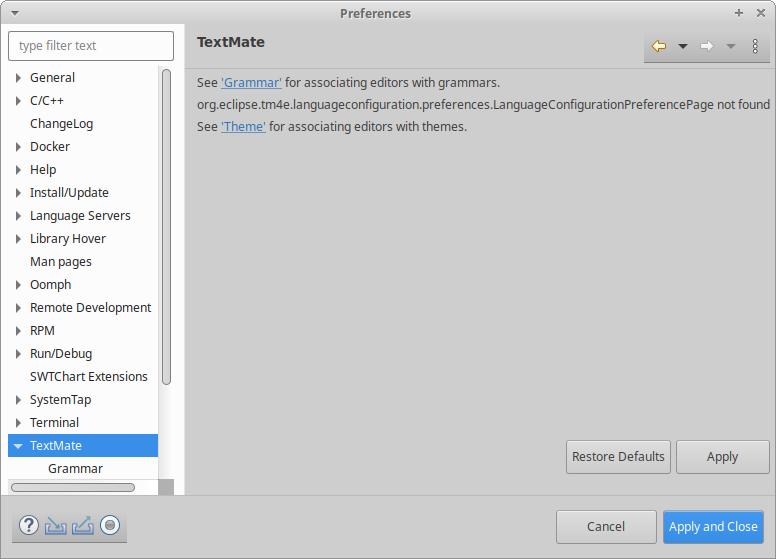 TM4E displays error in preference dialog · Issue #475 · eclipse-tm4e/tm4e · GitHub