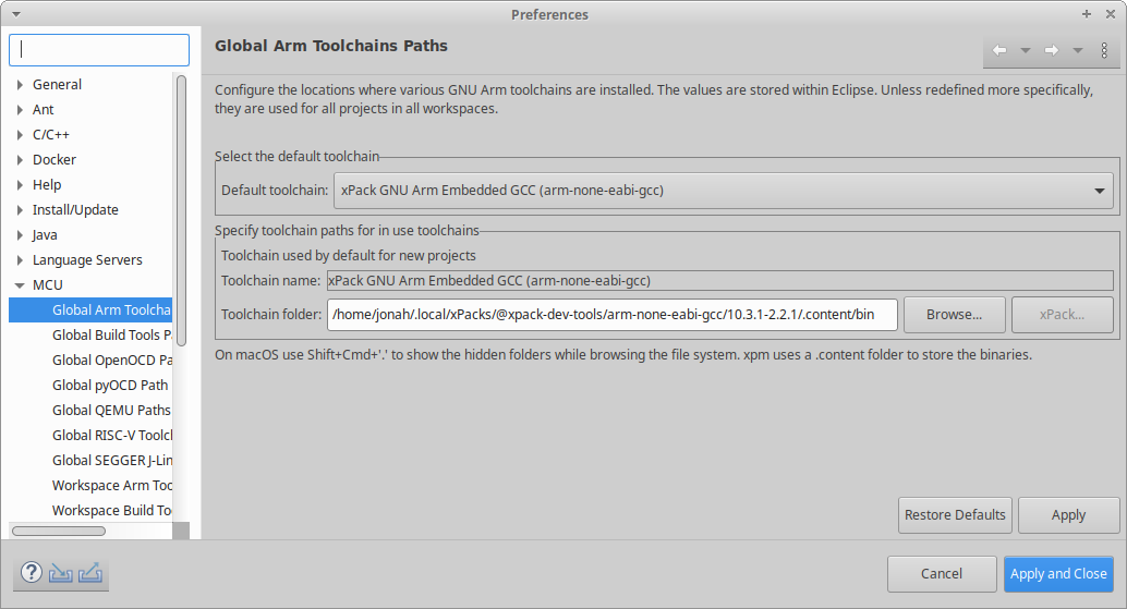 Global RISC-V Toolchains name does not change with dropdown box · Issue #574 · eclipse-embed-cdt ...
