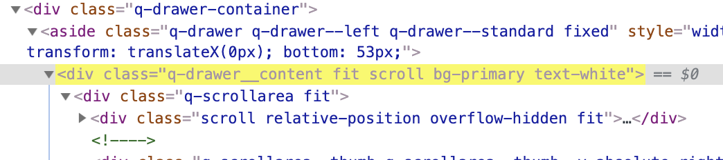 Q-Drawer glitch with scrolling · Issue #5138 · quasarframework/quasar ...