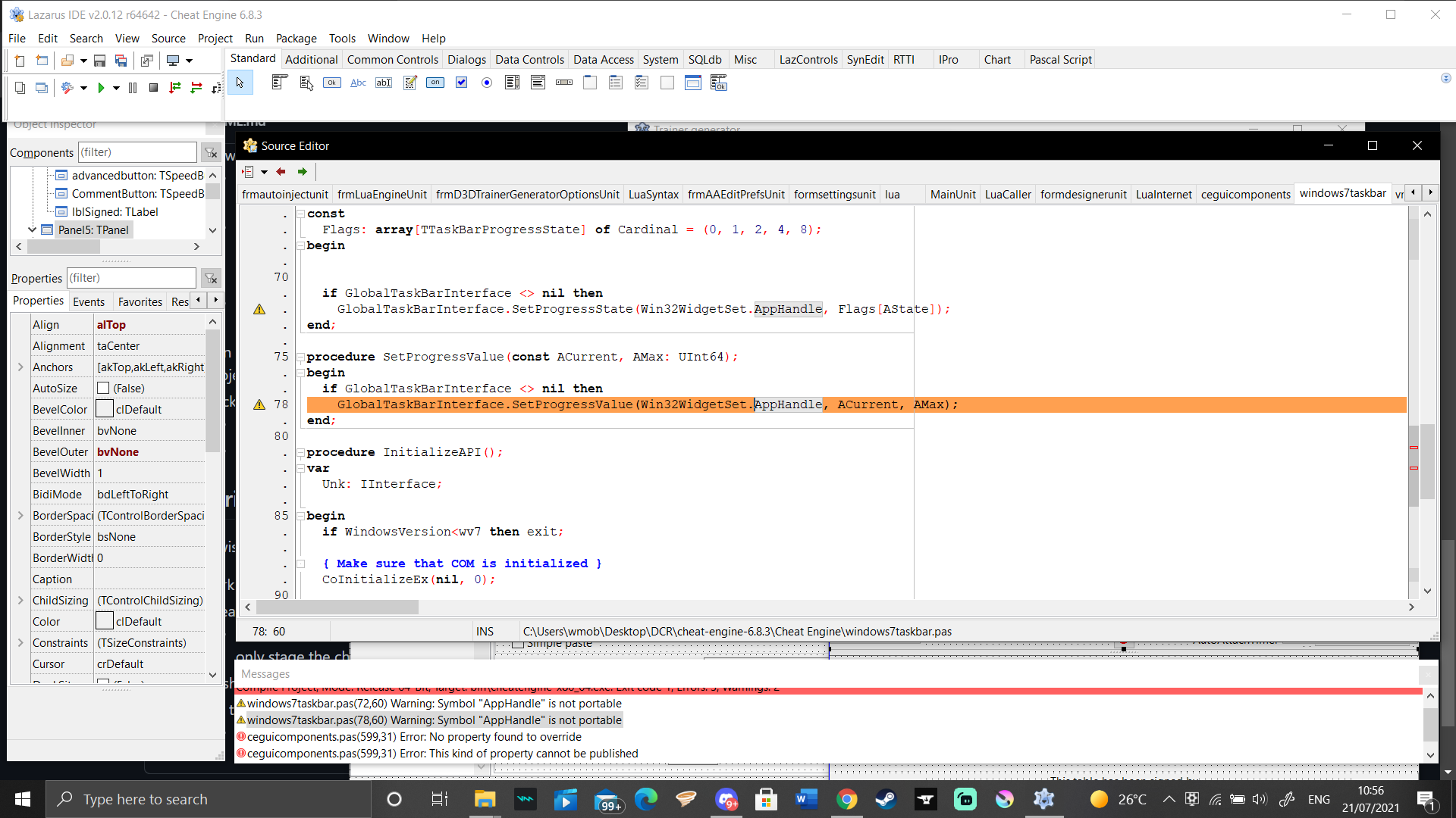 i haave no idea how to fix these errors · Issue #1705 · cheat-engine ...