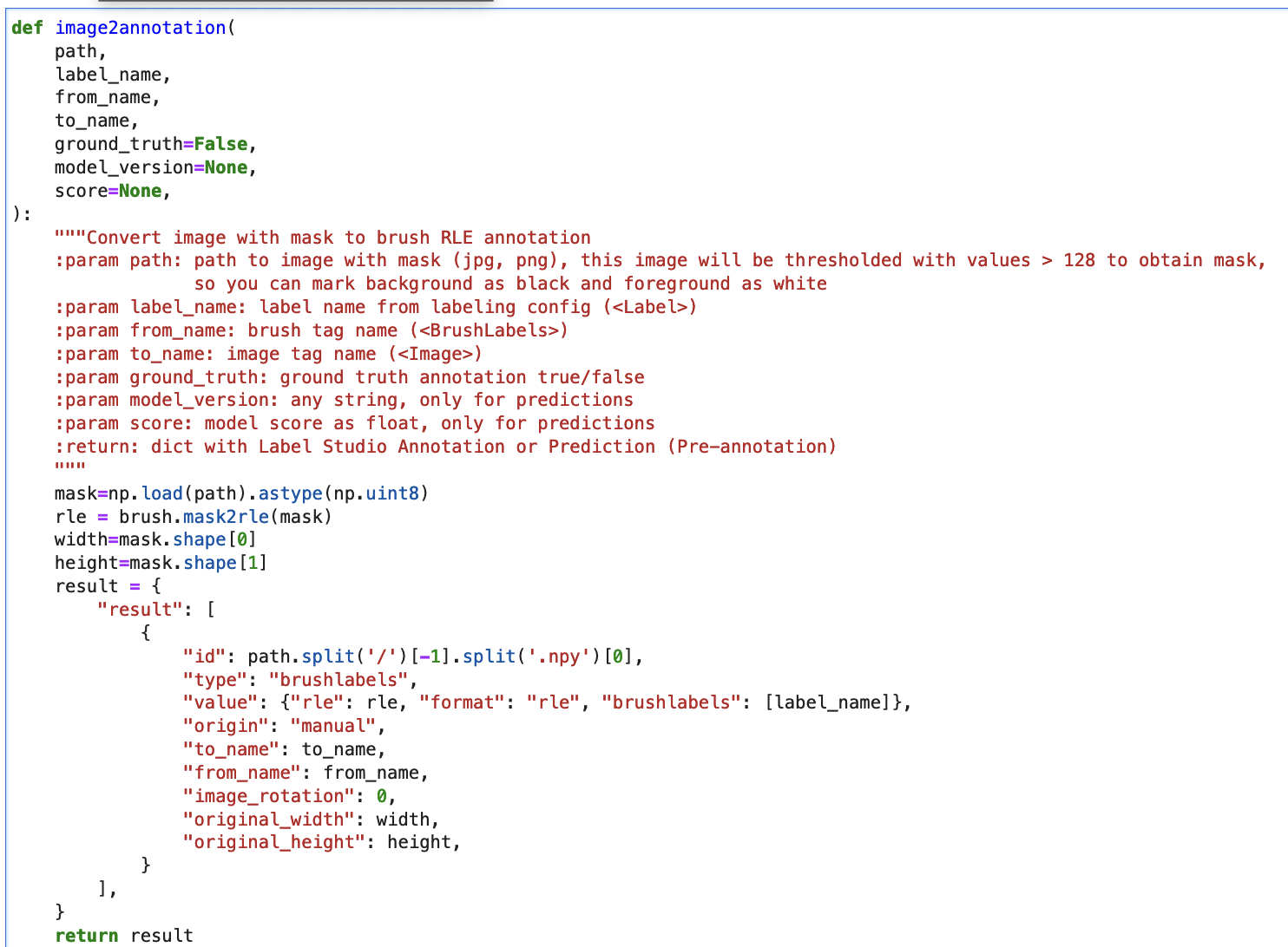 Unable to Load Mask from RLE in LabelStudio despite it showing there is ...