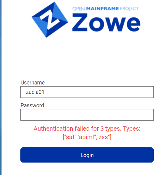 Session security call authenticate failed for auth handler org.zowe.zlux.auth.safsso. · Issue ...
