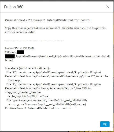 Cannot open "Change Text Parameters": "2 : InternalValidationError : control" · Issue #47 ...