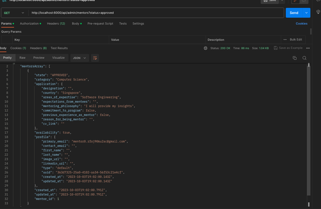 Implement Get all mentors endpoint (Admin) · Issue #24 · sef-global/scholarx-backend · GitHub