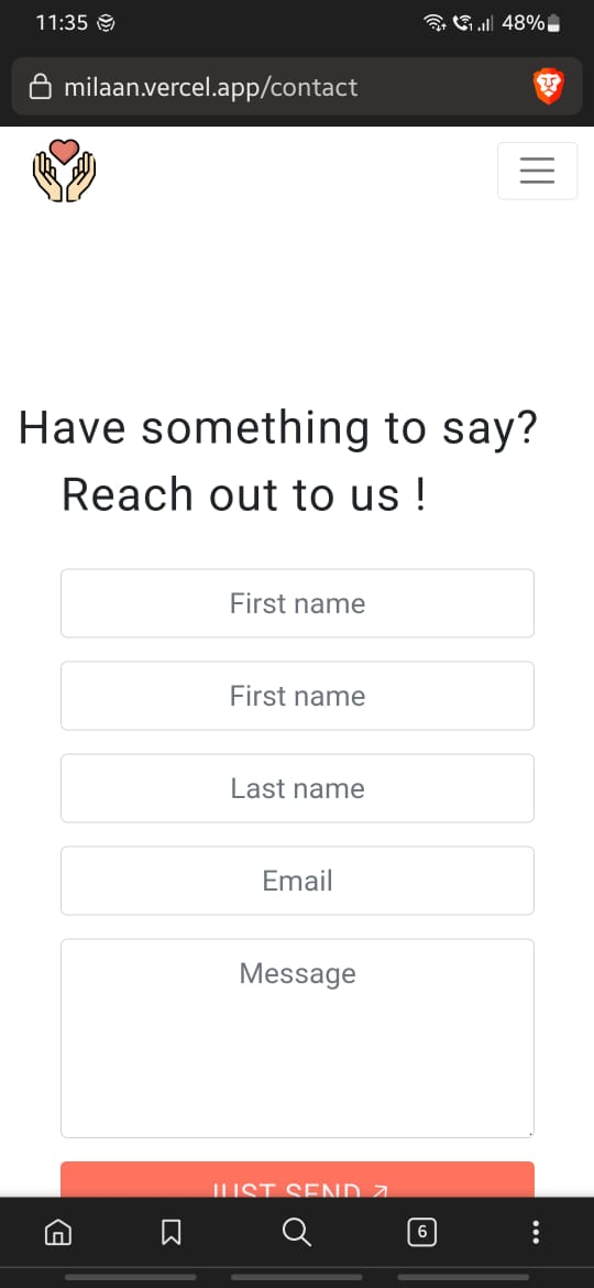 Two repeated input elements for First Name in the contact us mobile ...