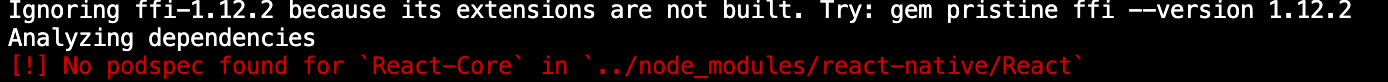 Unable to find a specification for `React-Core` depended upon by `react-native-netinfo` · Issue ...