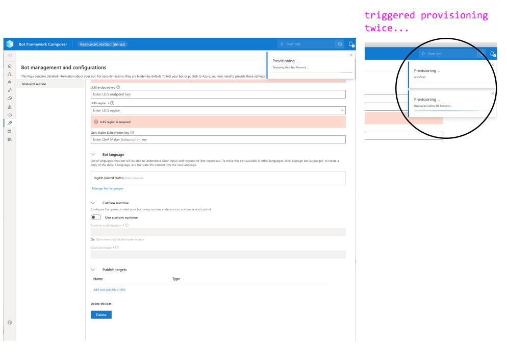 Publishing & provisioning Luis from bot template · Issue #5385 · microsoft/BotFramework-Composer ...