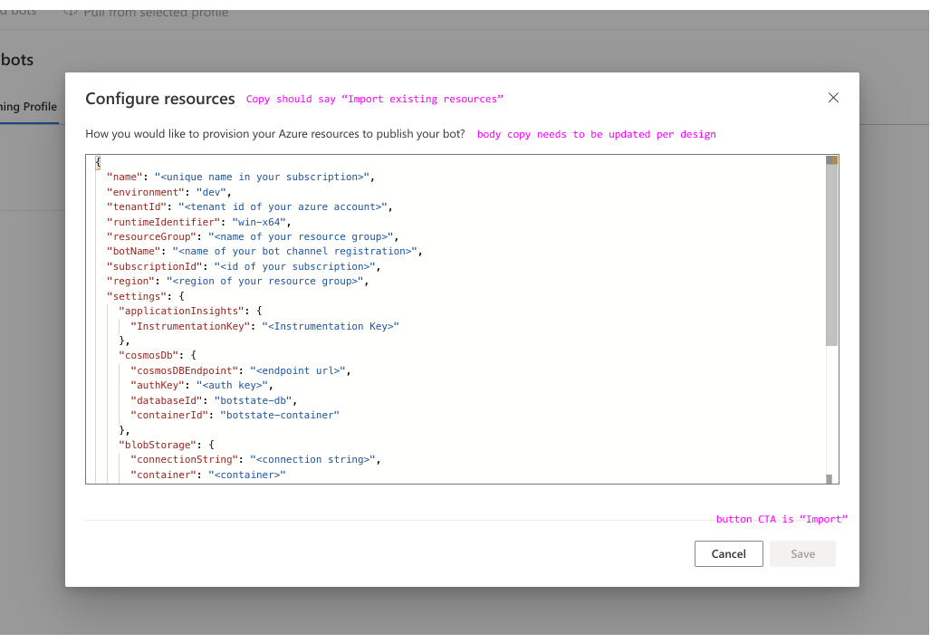 import existing resources fit and finish · Issue #6889 · microsoft/BotFramework-Composer · GitHub