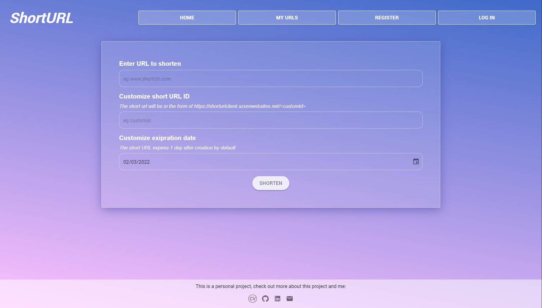 GitHub - DanilLinkov/UrlShortnerClient