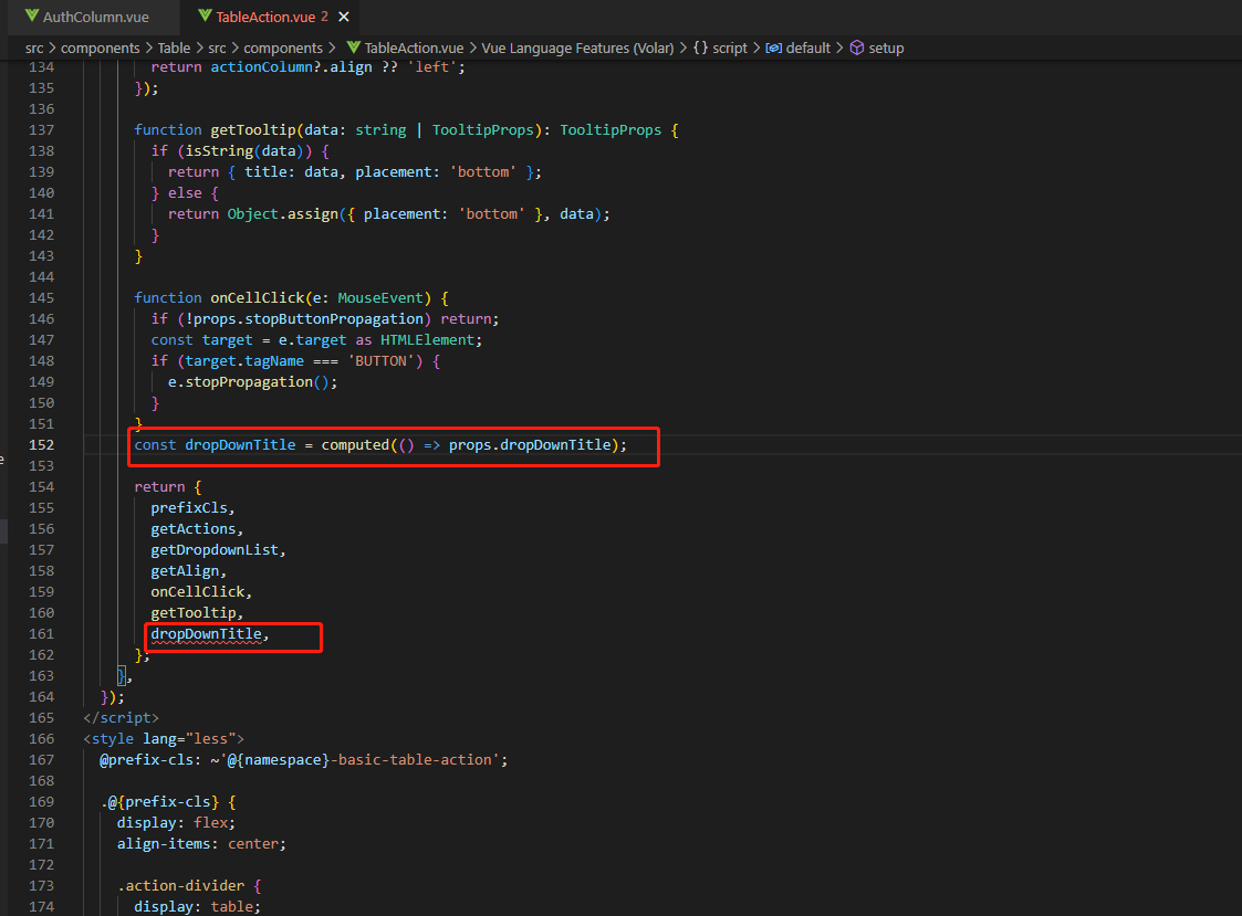 表格 设置dropDown下来 没有办法设置文字 · Issue #2084 · vbenjs/vue-vben-admin · GitHub