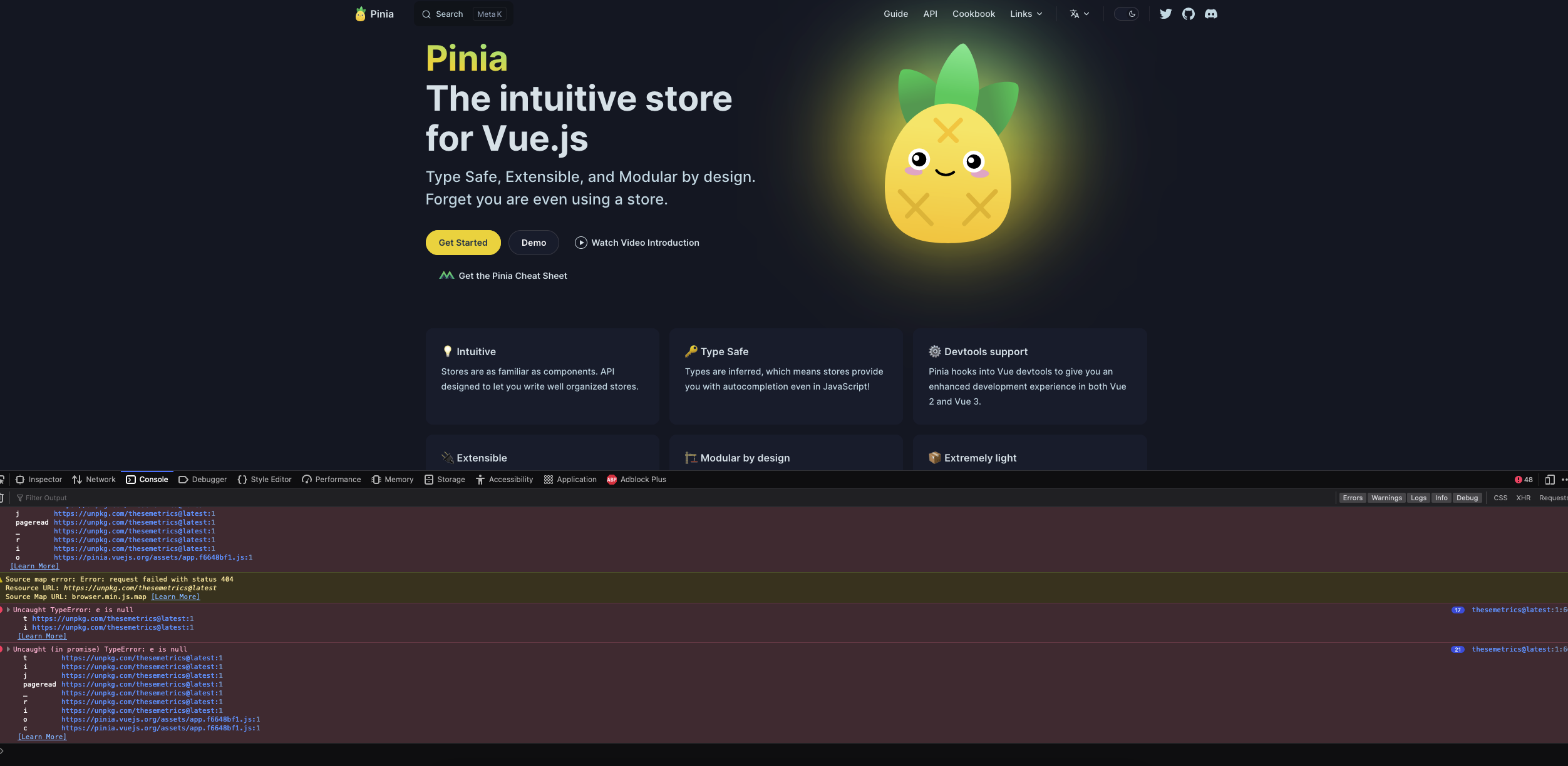 Cannot Press Any Button On Pinea Website · Issue 2111 · Vuejs Pinia · Github
