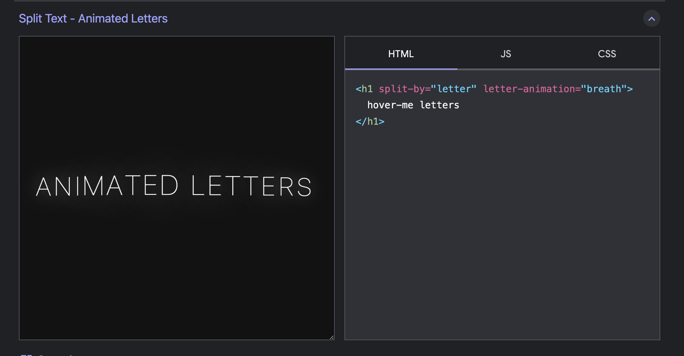 Incorrect html example in "animated letters" animation pattern · Issue #9389 · GoogleChrome/web ...