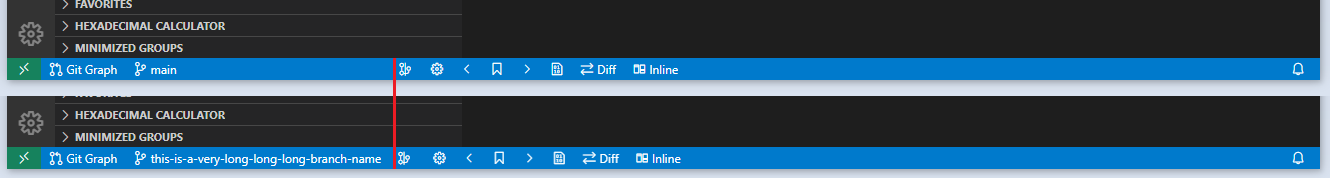 Constant width for branch name in Status Bar · Issue #180417 · microsoft/vscode · GitHub
