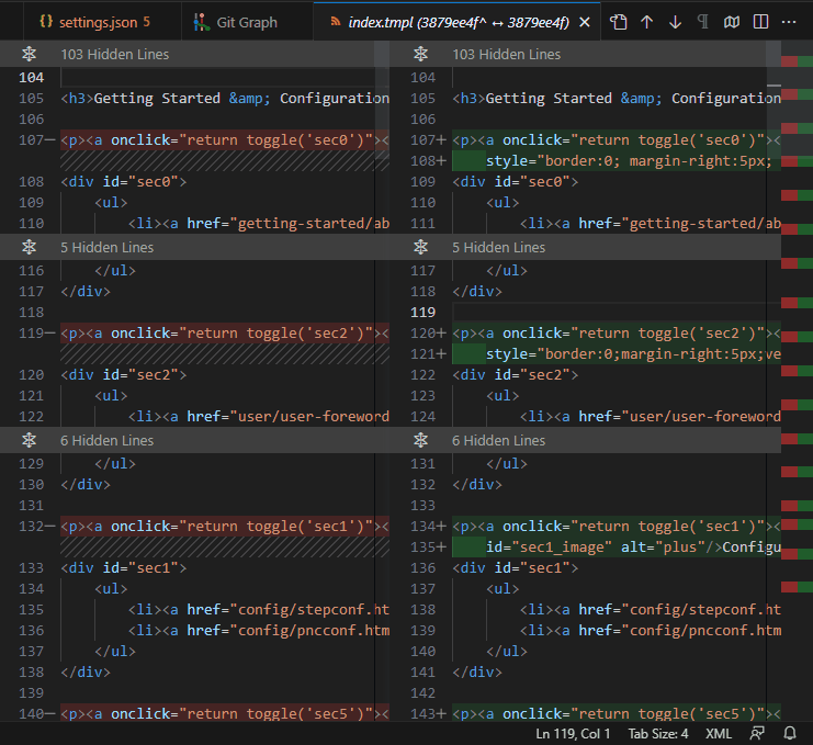 Suggestion: collapse unchanged regions in diff · Issue #3562 · microsoft/vscode · GitHub