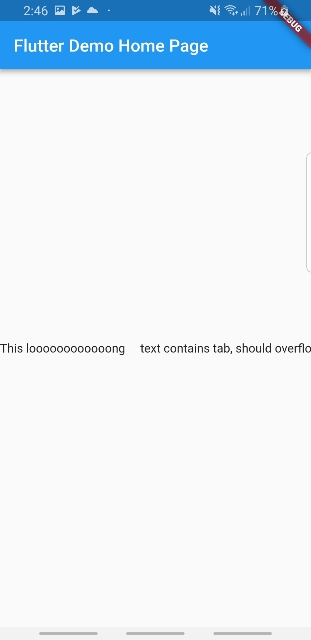 Tab Character Overflows Text · Issue 31158 · Flutterflutter · Github
