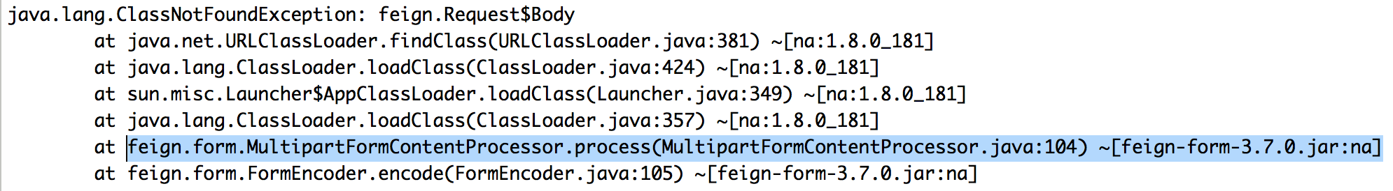 ClassNotFoundException: feign.Request$Body · Issue #926 · OpenFeign/feign · GitHub
