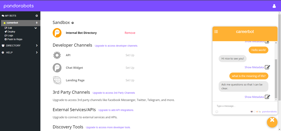 GitHub - kmrafid/CareerBot: A simple chat bot practice for me to get familiarize with AIML ...