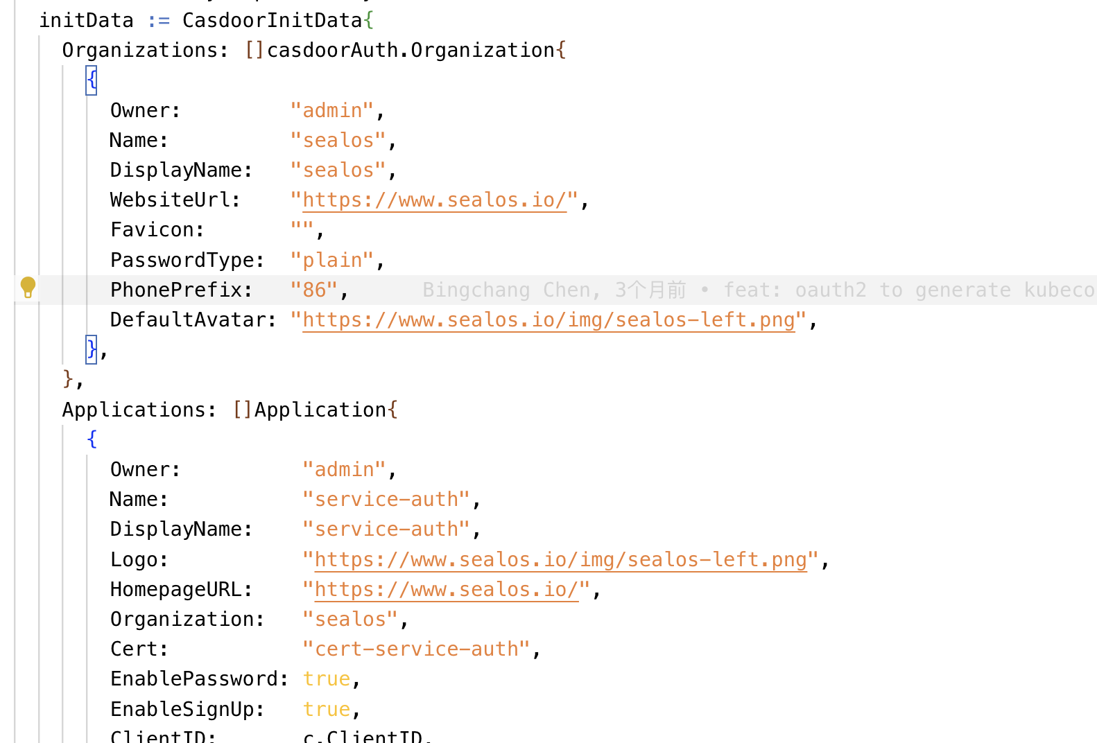 BUG: casdoor‘s org infos are hardcoded, need configureable · Issue #1915 · labring/sealos · GitHub