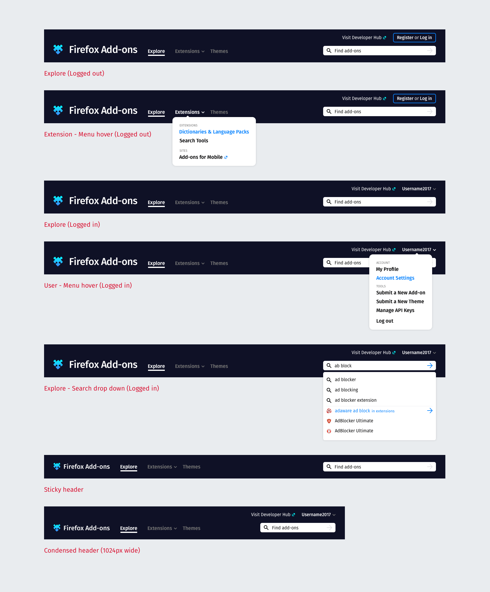 Revised AMO header · Issue #10627 · mozilla/addons · GitHub