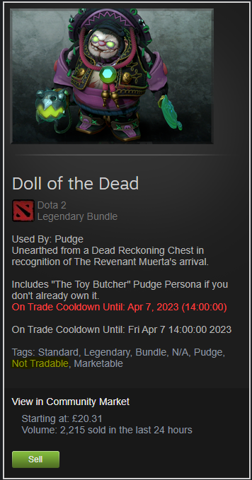 Doll of the Dead pudge persona & set not tradeable/giftable · Issue #7884 · ValveSoftware/Dota2 ...