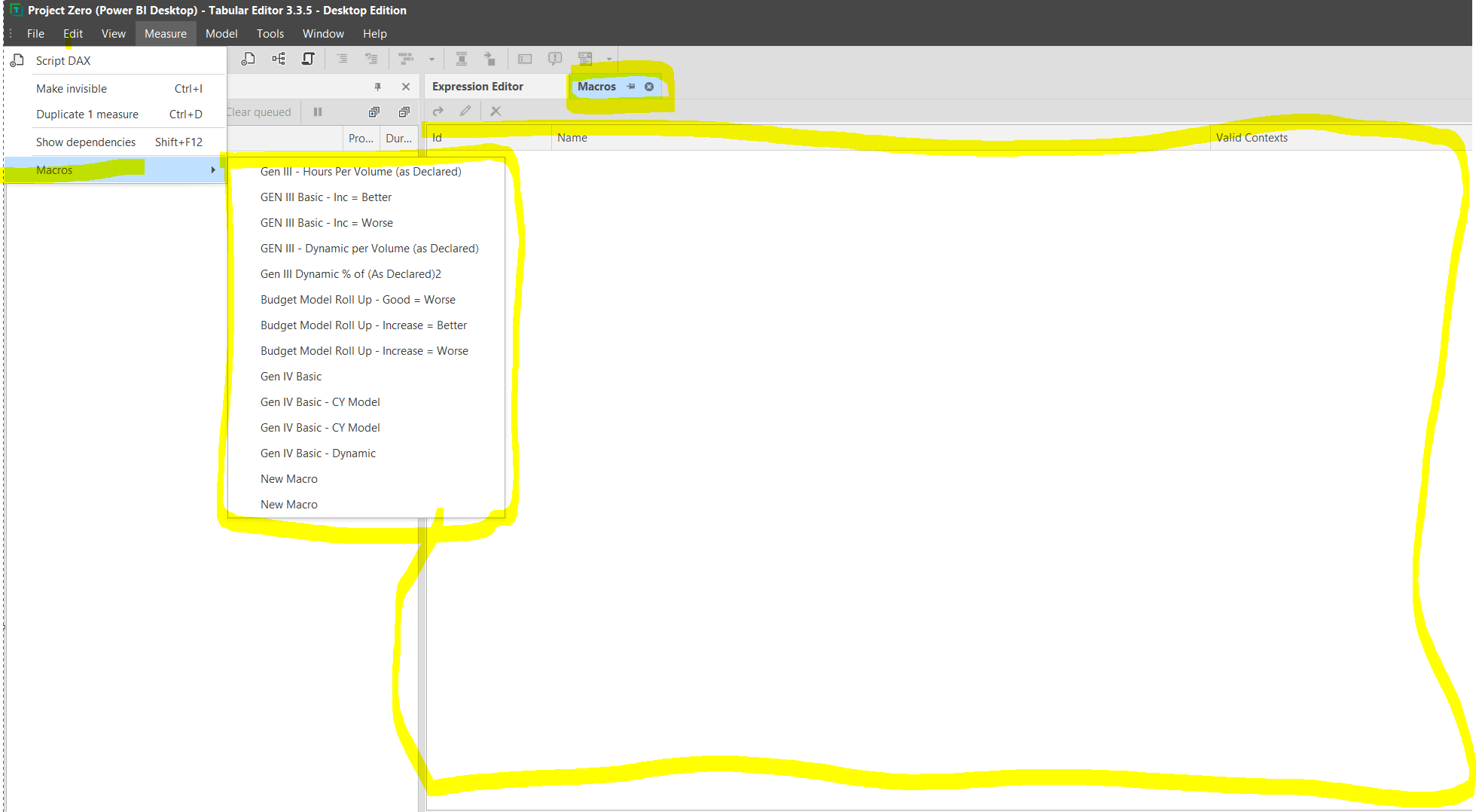 Macro View Empty yet can execute macros by right clicking measure · TabularEditor TabularEditor3 ...
