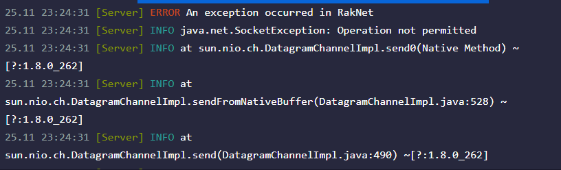 Exception in Raknet, Causing lag on the server for bedrock players ...