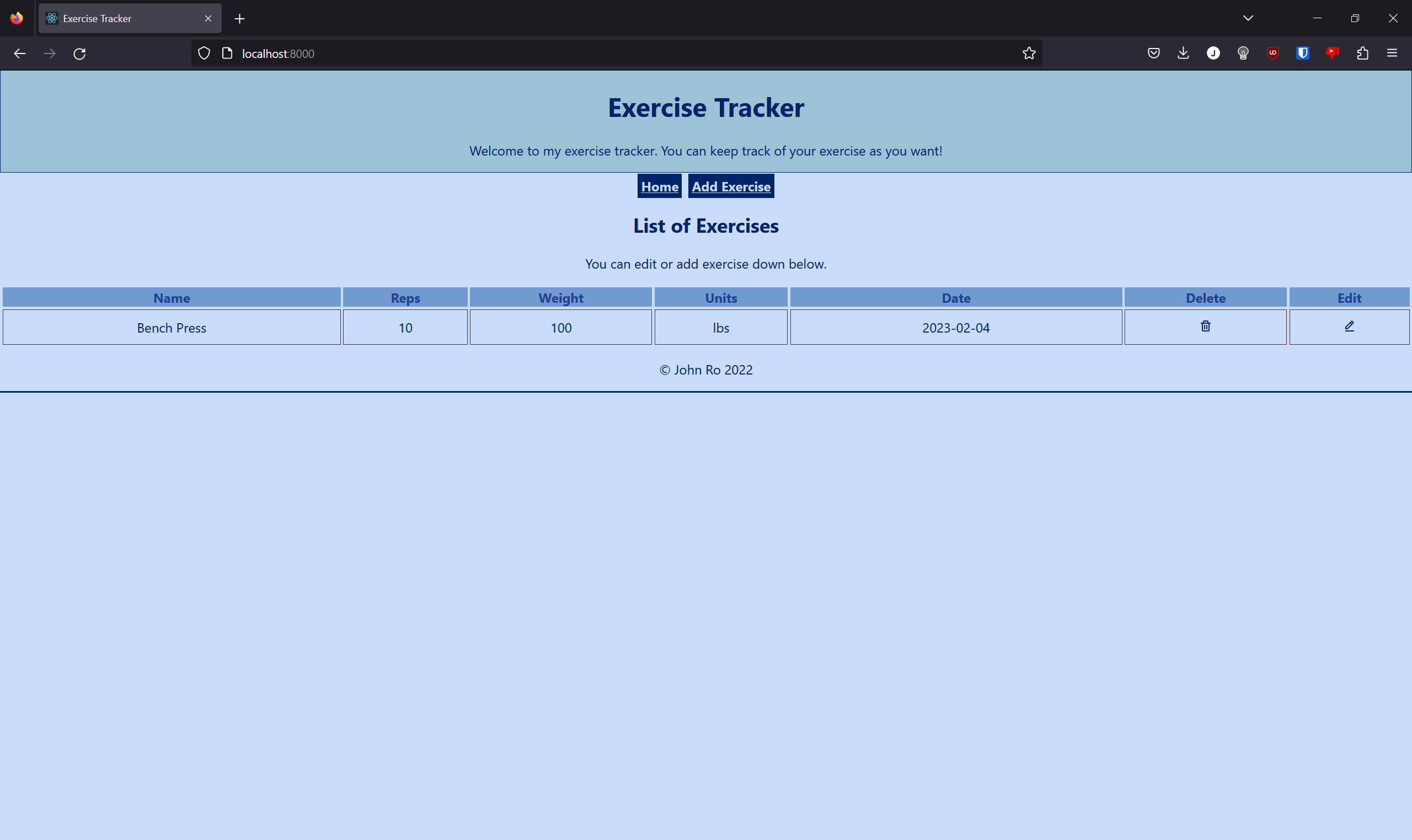 GitHub - jmr54/Exercise-Tracker: CS-290 Final Project. Exercise Tracker.