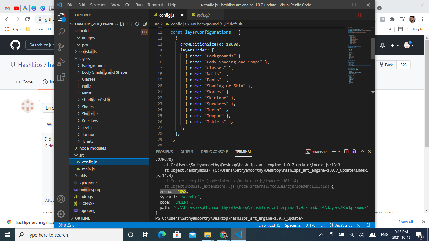 Error with V1.0.7 · Issue #120 · HashLips/hashlips_art_engine · GitHub