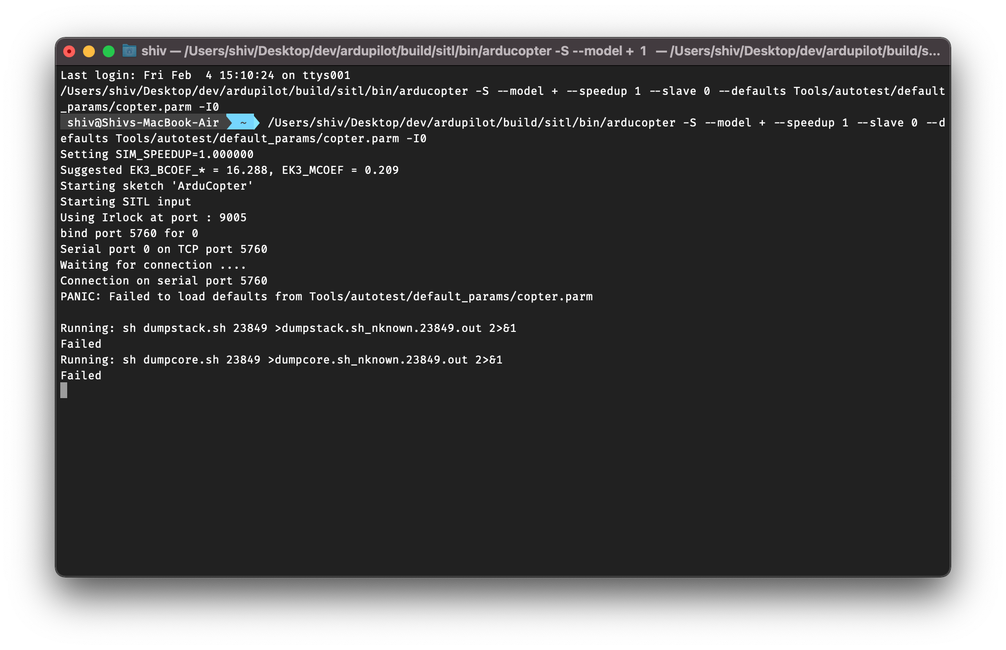 SITL: Can't load default parameters from an absolute path · Issue #19996 · ArduPilot/ardupilot ...