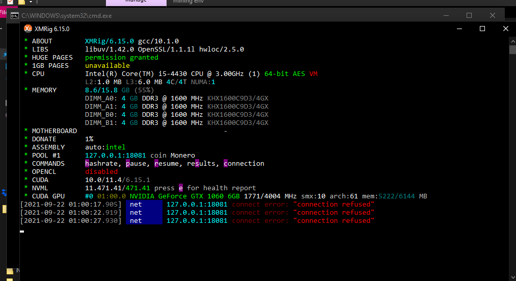 Hi it say "Connection refused" Solo mining · Issue #2595 · xmrig/xmrig · GitHub