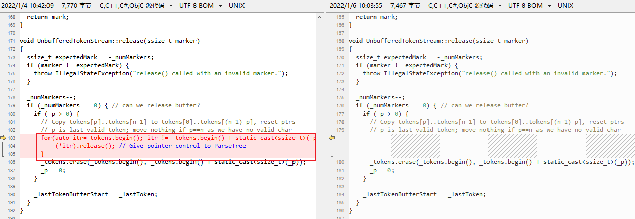 [Cpp] UnbufferedTokenStream delete token information before createTerminalNode · Issue #3466 ...
